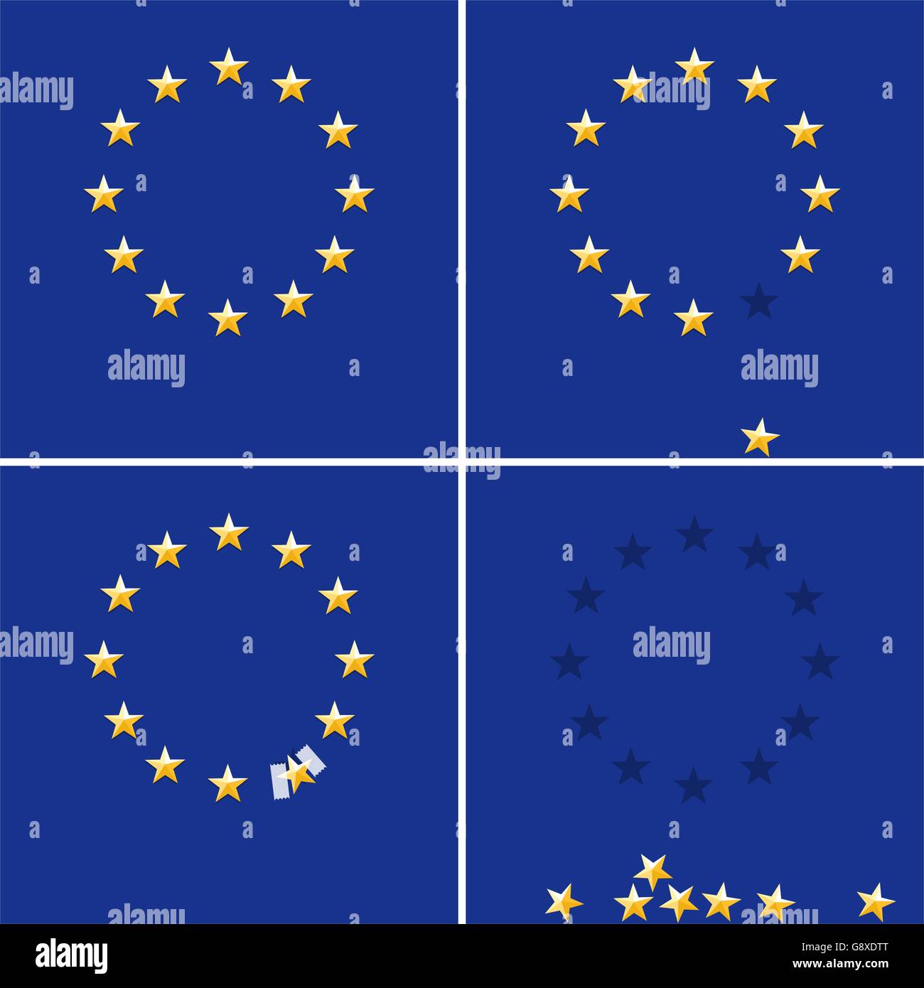 European Union ring stars on blue flag background Stock Vector Image ...