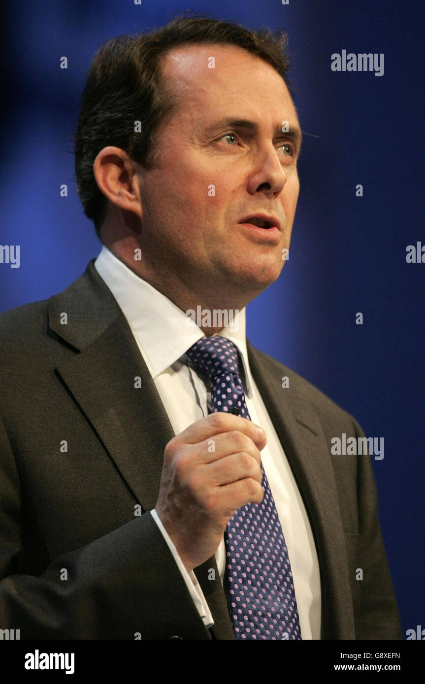 Shadow Foreign Secretary and Conservative leadership contender Liam Fox ...