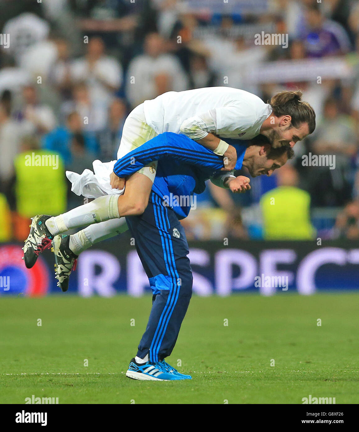 Real Madrid's Gareth Bale celebrate after the final whistle following ...