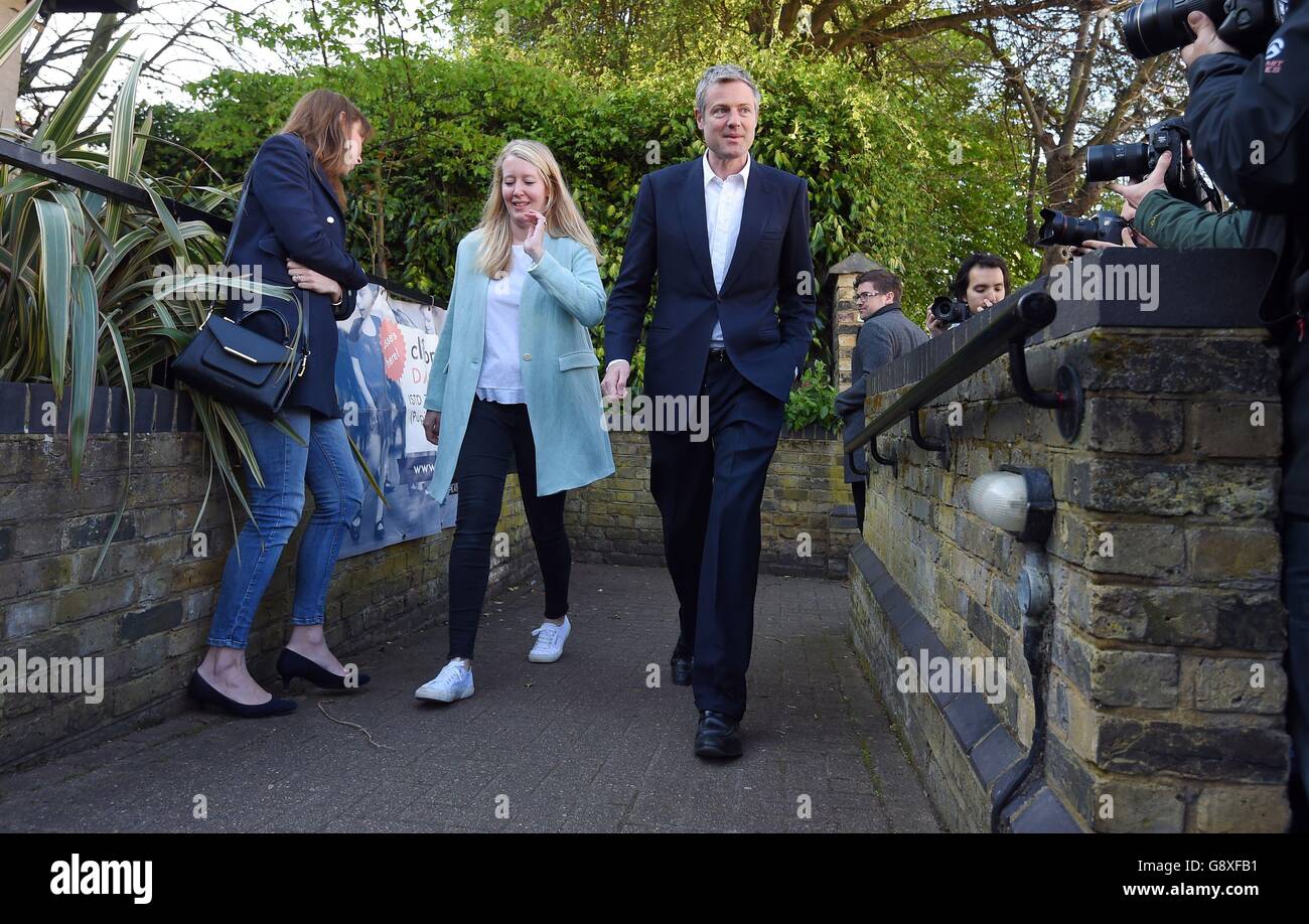 Conservative London mayoral candidate Zac Goldsmith arrives with his ...