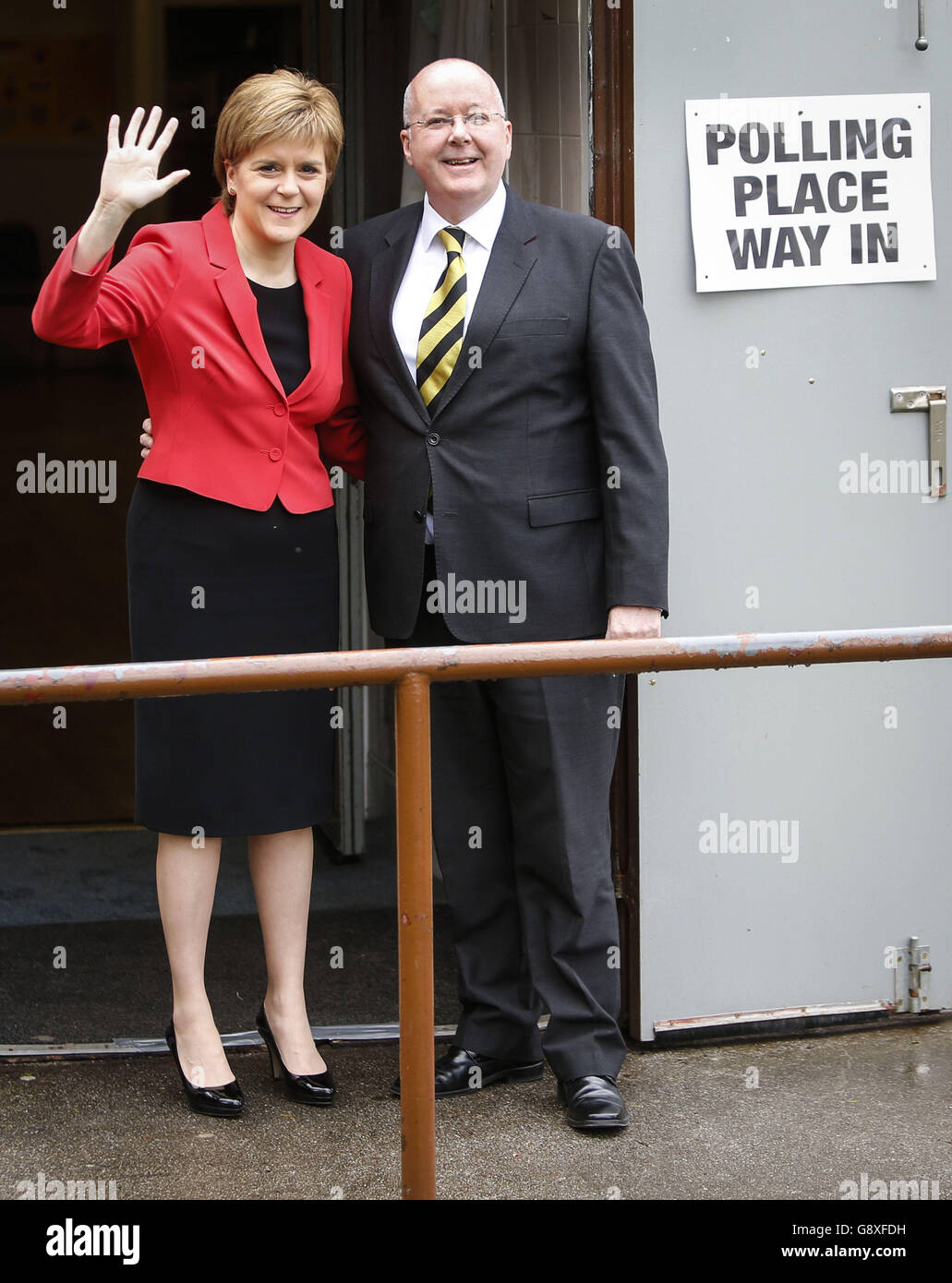SNP leader Nicola Sturgeon with her husband Peter Murrell after casting ...