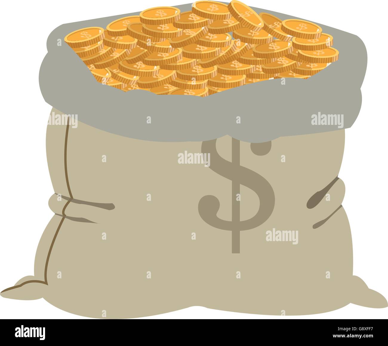 bag of golden coins icon Stock Vector Image & Art - Alamy