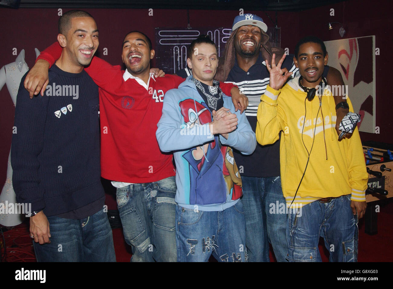 Roll Deep during their guest appearance on MTV's TRL (Total Request ...