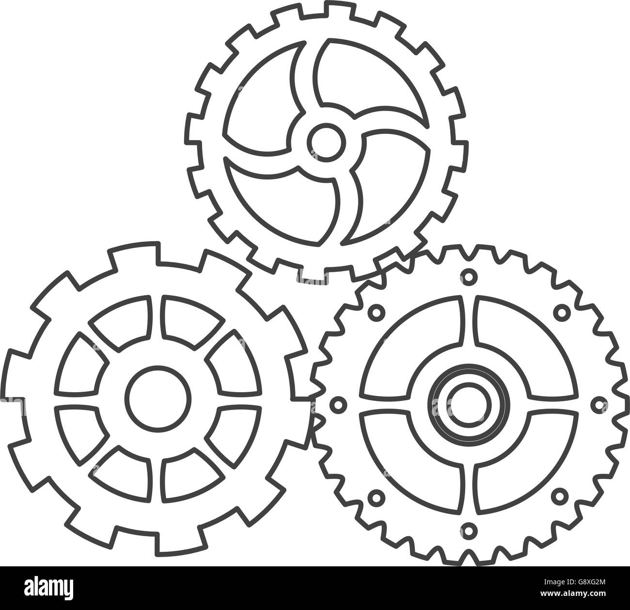 Three cogs Stock Vector Images - Alamy