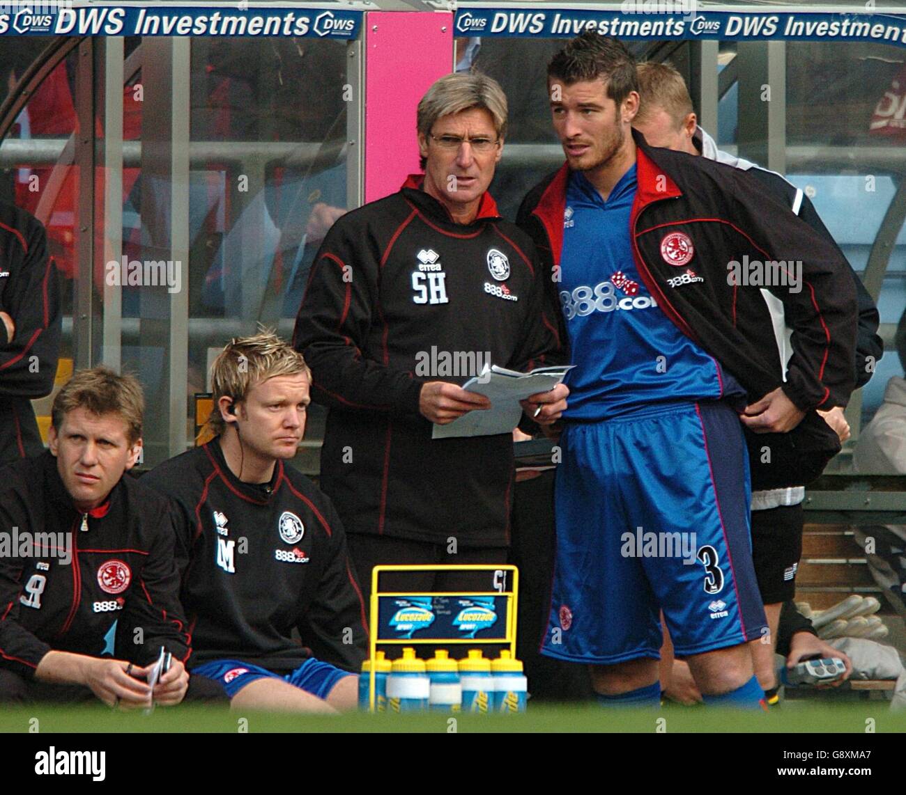 Middlesbroughs coach steve harrison prepares to bring on franck ...