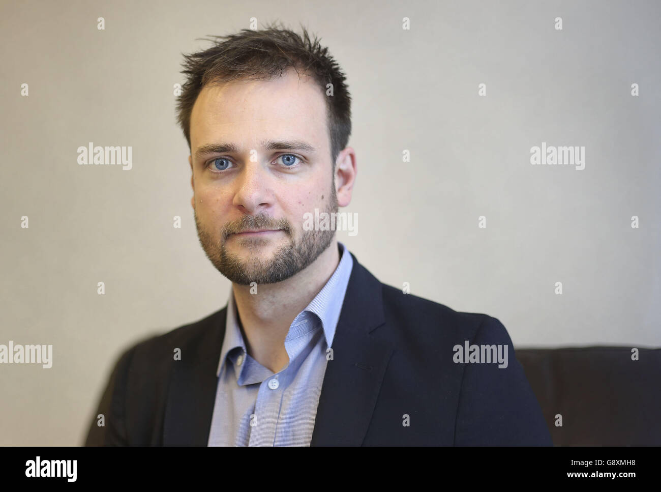 Evan Sharp interview Stock Photo - Alamy