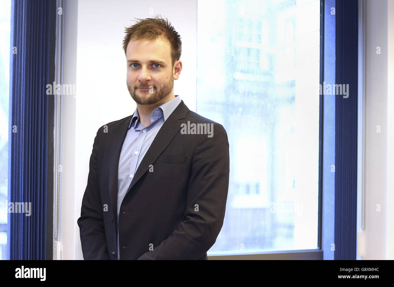 Evan Sharp interview Stock Photo - Alamy