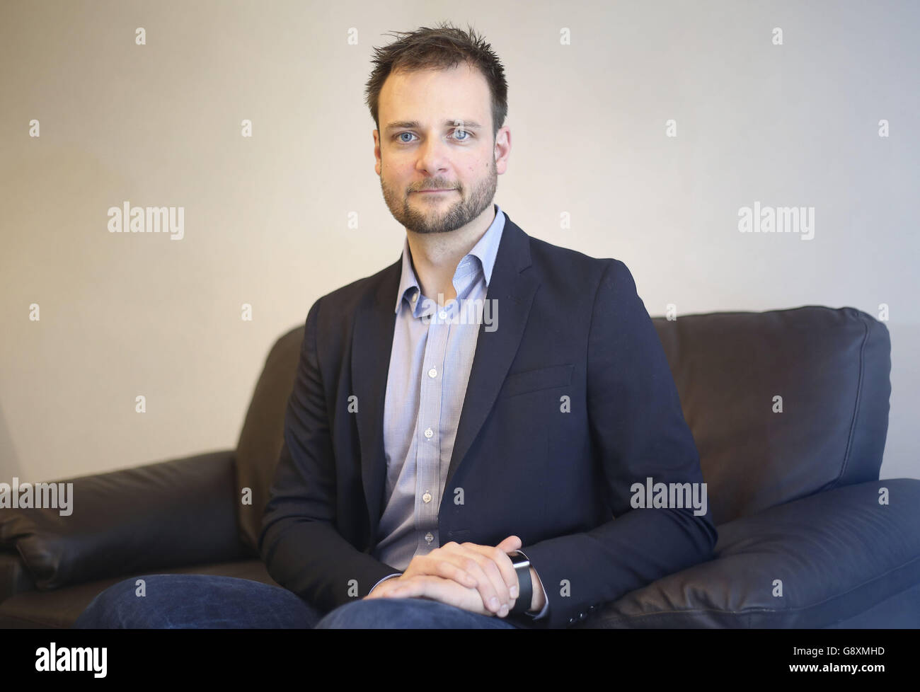 Evan Sharp interview Stock Photo - Alamy