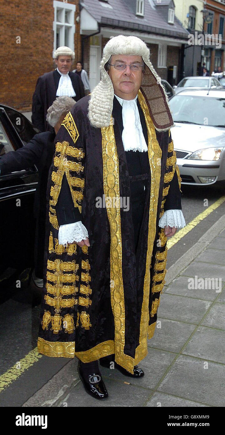 The lord chancellor arrives at the royal courts of justice hi-res stock ...