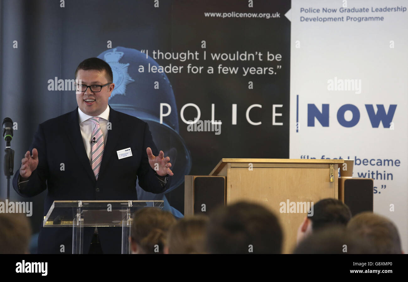 Police Now CEO Dave Spencer speaking at the Police Now 100 day impact ...