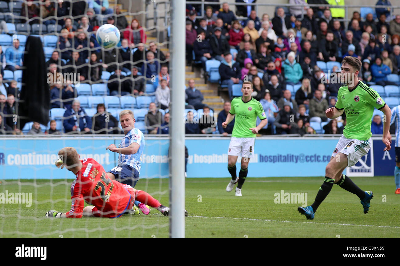 Coventry City's Andy Rose scores his sides second goal of the match ...