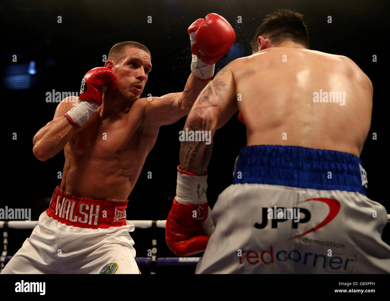 Copper Box Arena Boxing. Liam Walsh (left) and Troy James during the ...