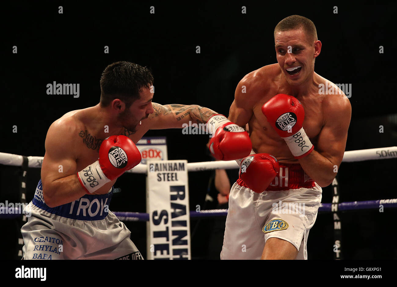 Liam Walsh (right) and Troy James during the British And Commonwealth ...