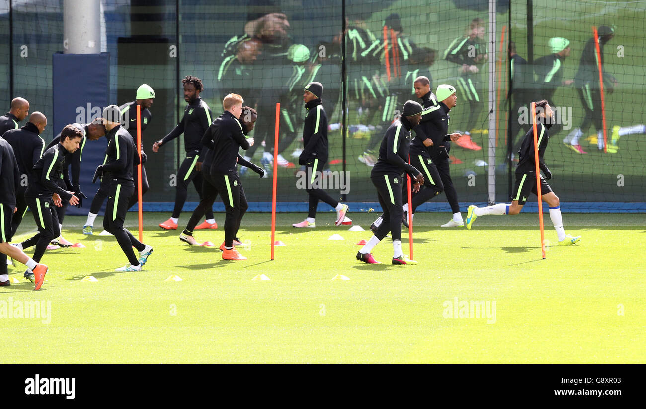 Manchester City Training Session - City Football Academy Stock Photo ...
