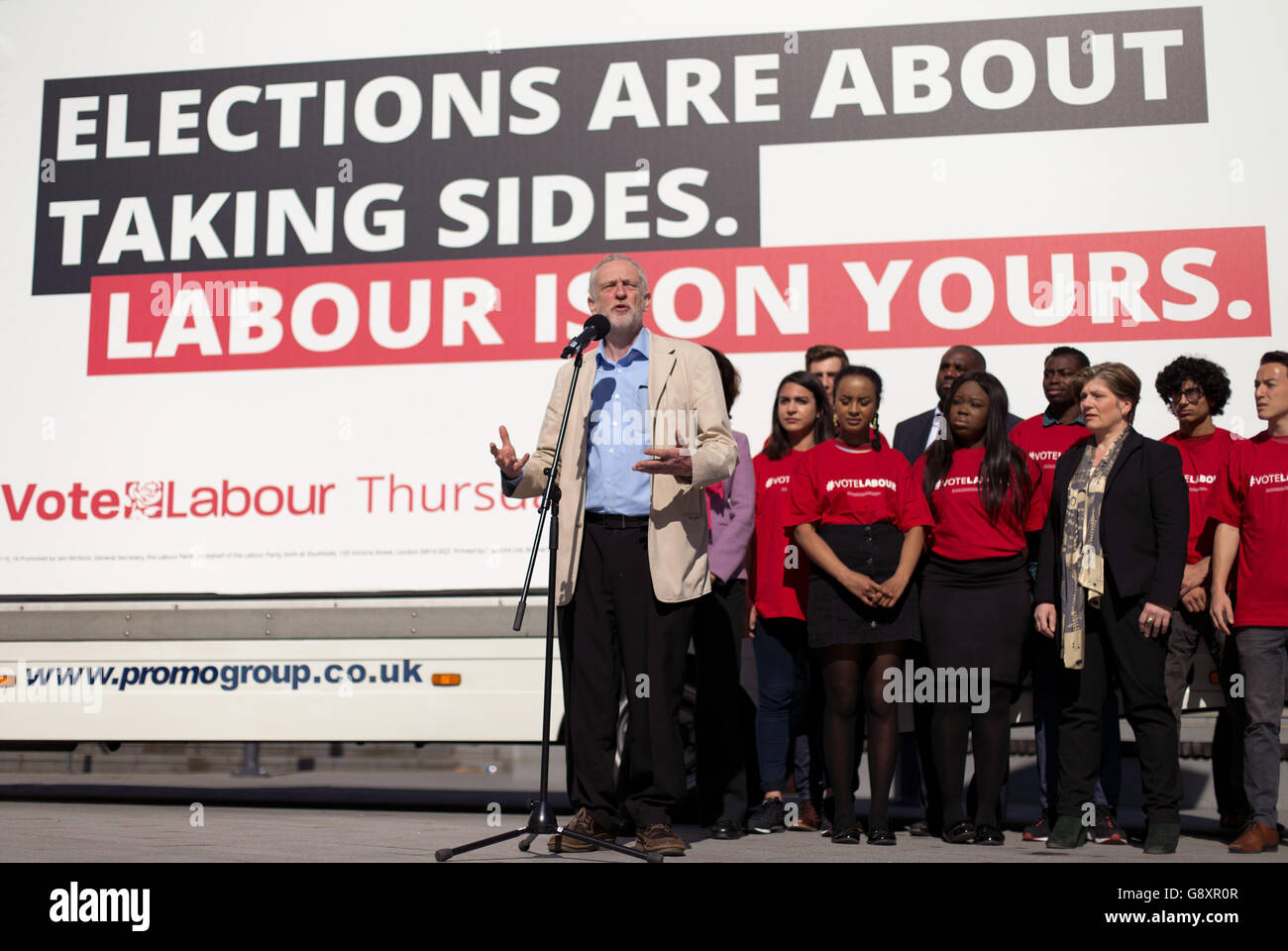 At the unveiling of a labour party election poster hi-res stock ...