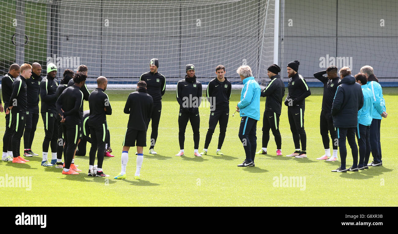 Manchester citys manager manuel pellegrini training session city ...