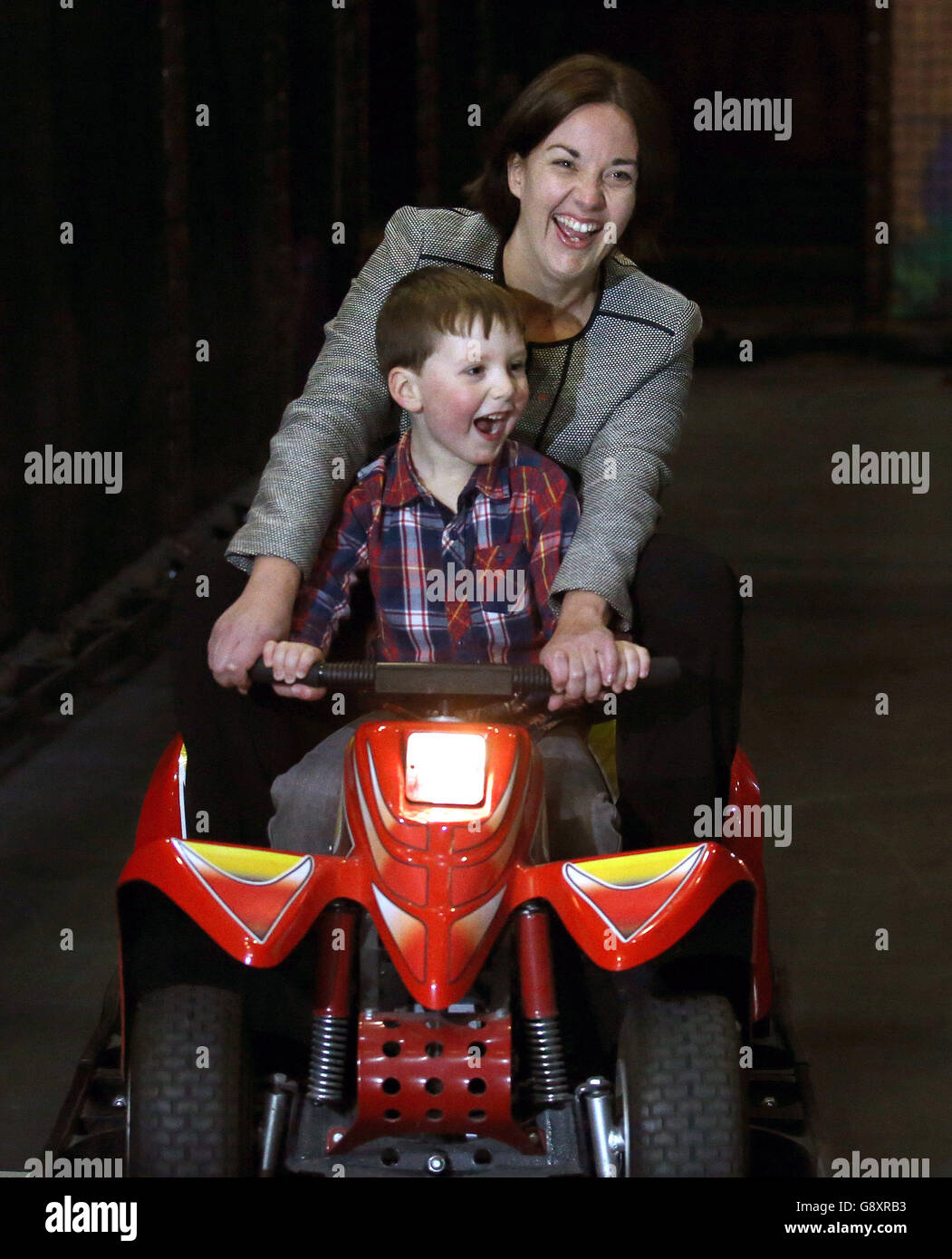 Scottish Labour leader Kezia Dugdale with four-year-old Isaac Oliver ...