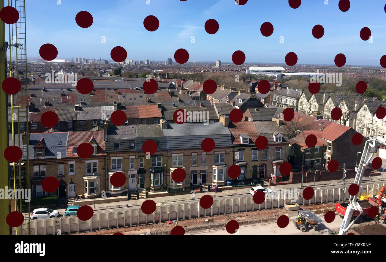 A general view inside the new Main Stand being built at Anfield ...