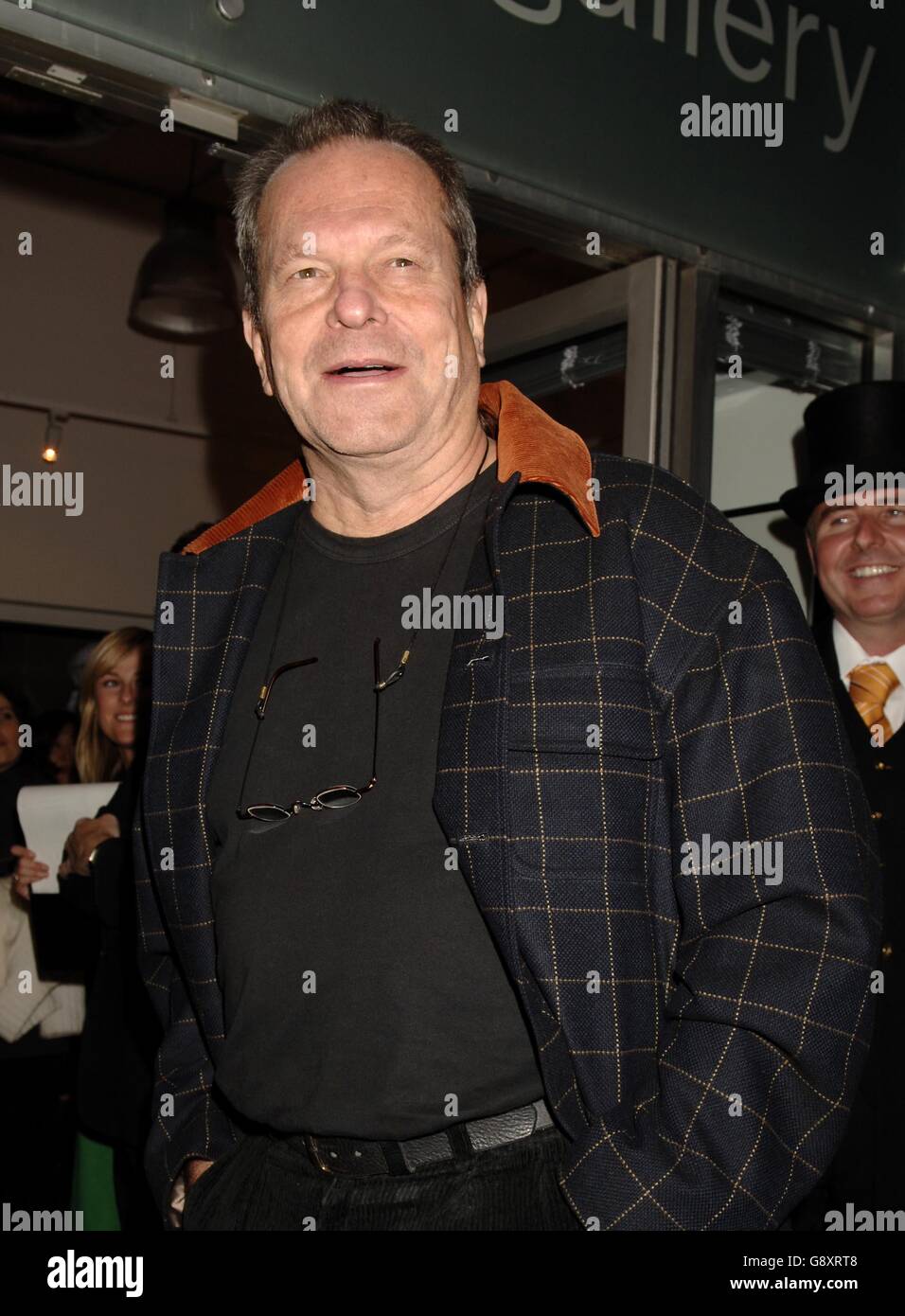 Terry gilliam arrives for the preview show of andy gotts hi-res stock ...