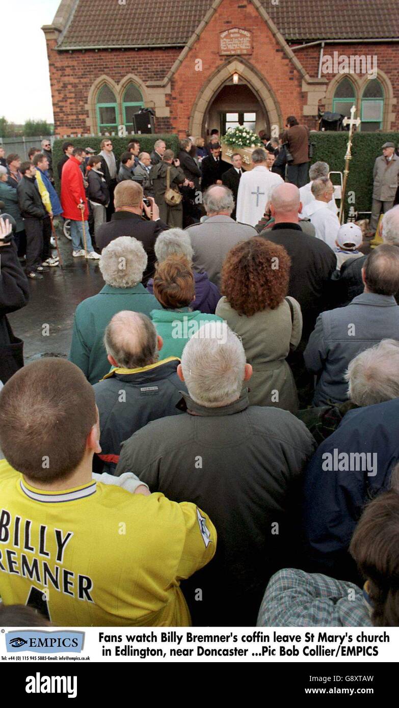 Soccer - Billy Bremner's Funeral - St Mary's Church, Edlington. Fans ...