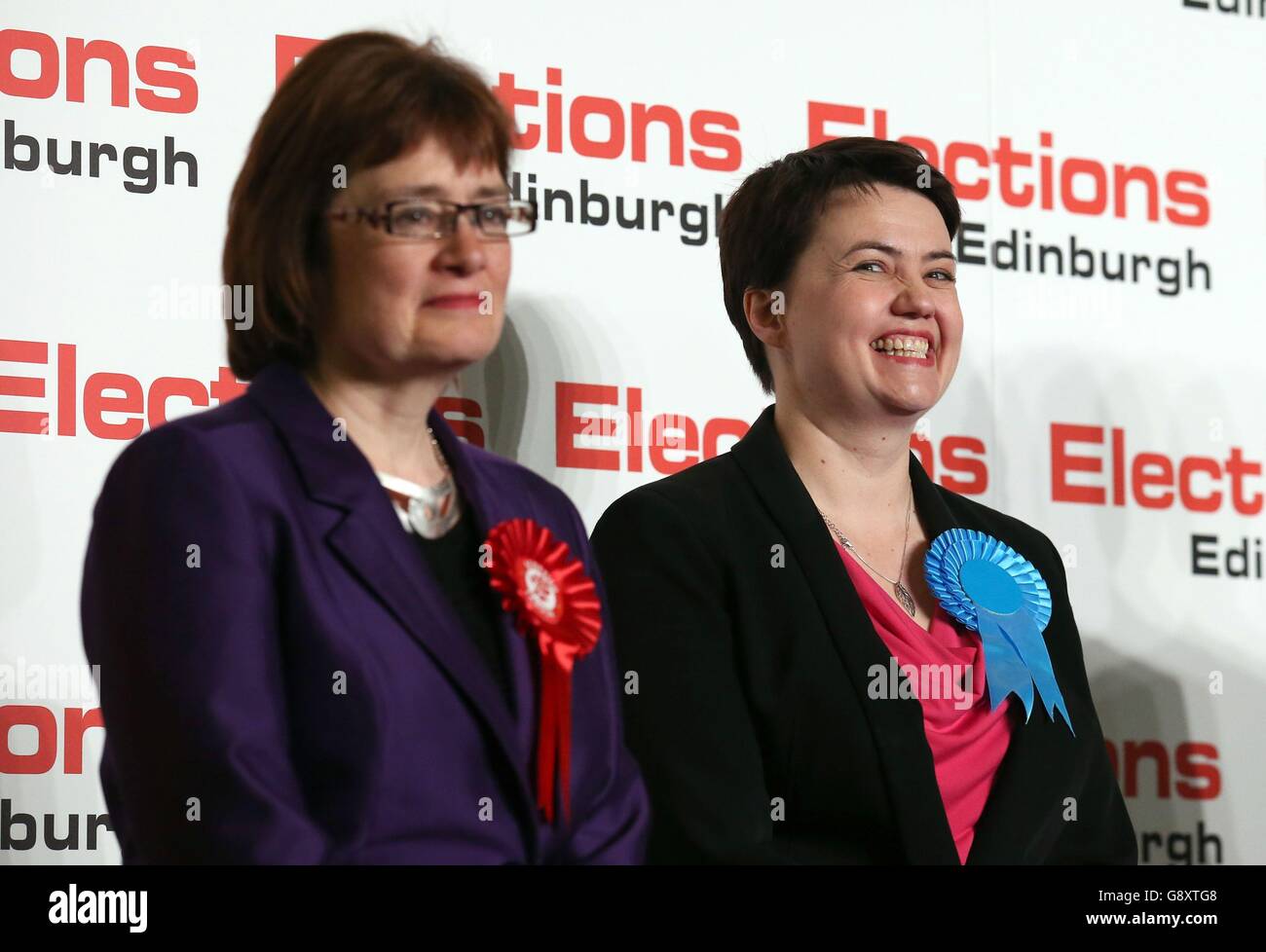 Scottish Conservative leader Ruth Davidson with Labour candidate Sarah ...