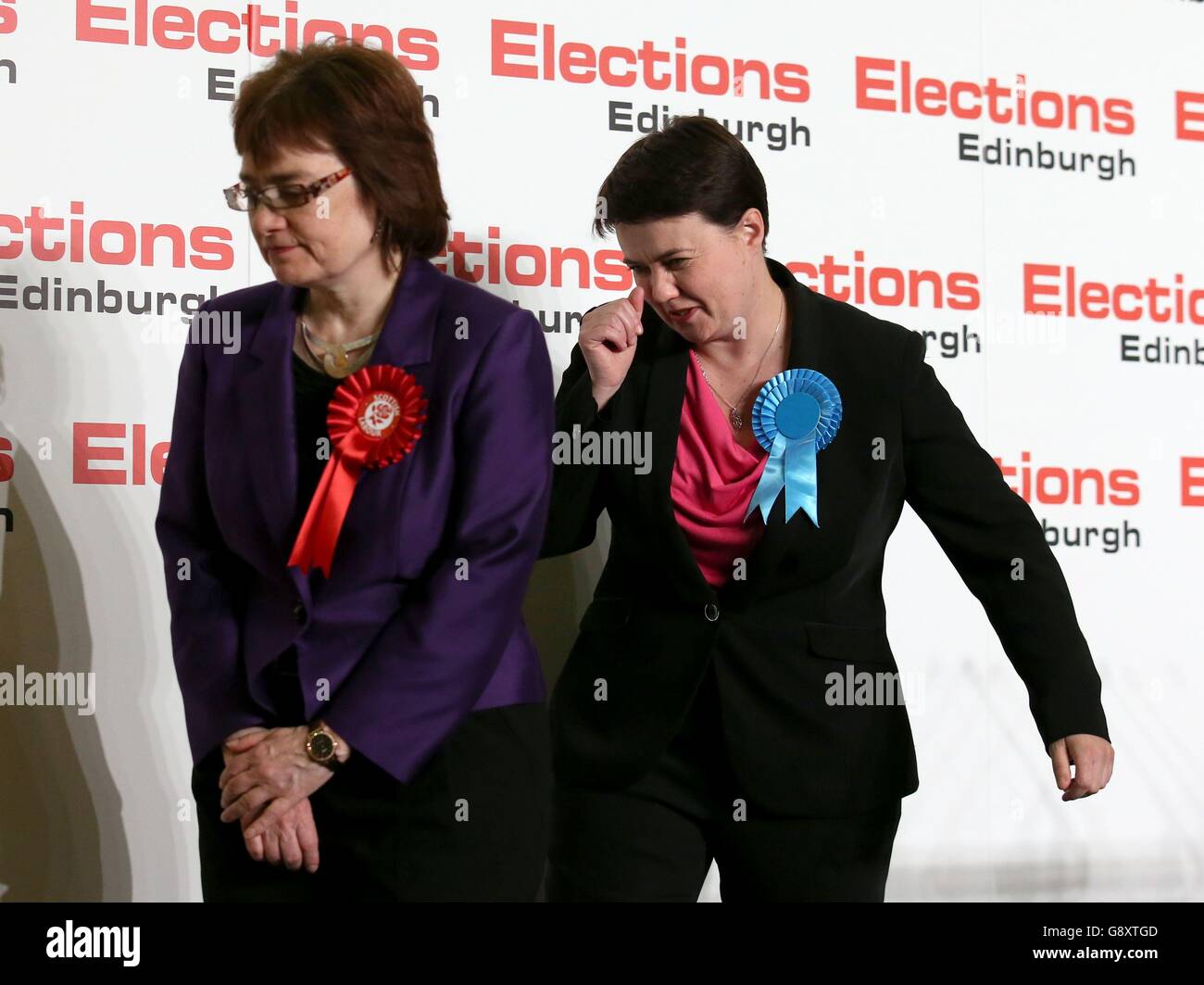 Scottish Conservative leader Ruth Davidson with Labour candidate Sarah ...