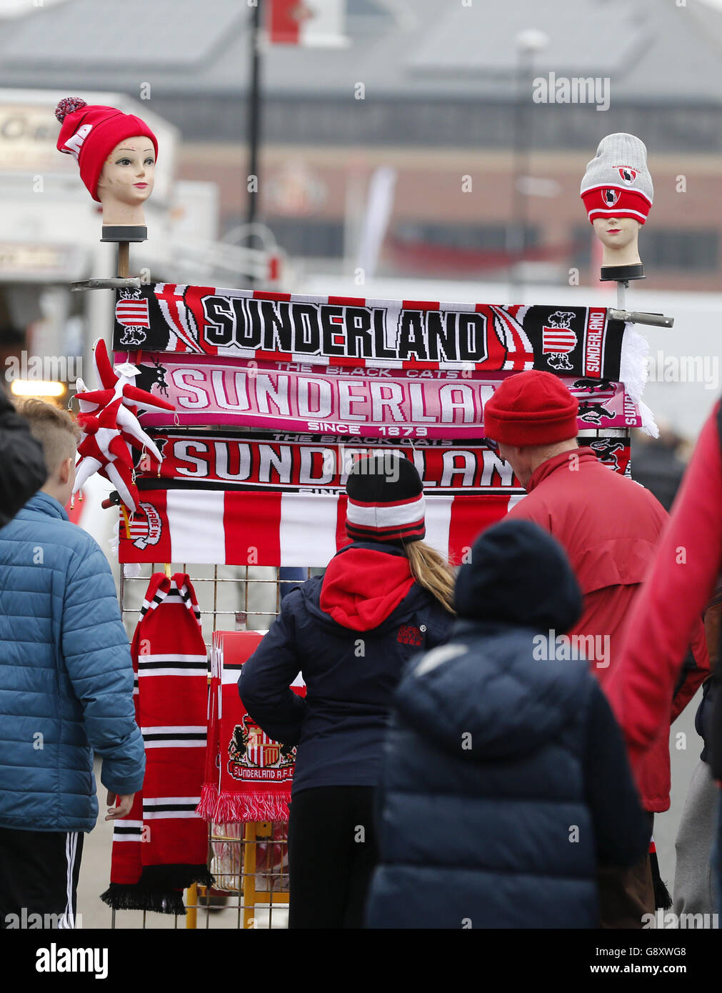 A Sunderland merchandise stand before the Barclays Premier League match ...