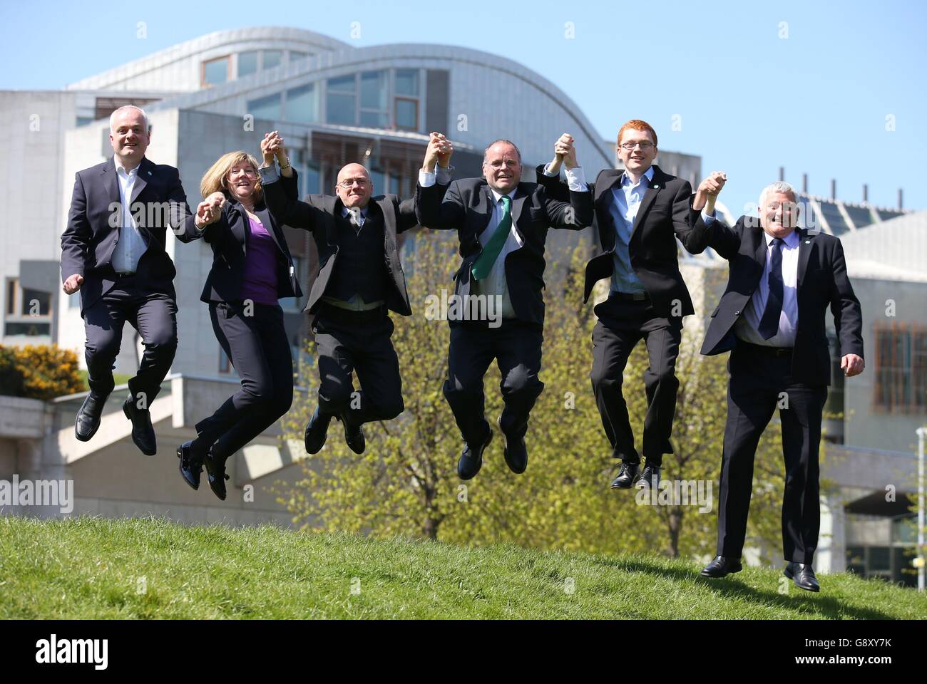 Newly elected green msps left to right mark ruskell hi-res stock ...