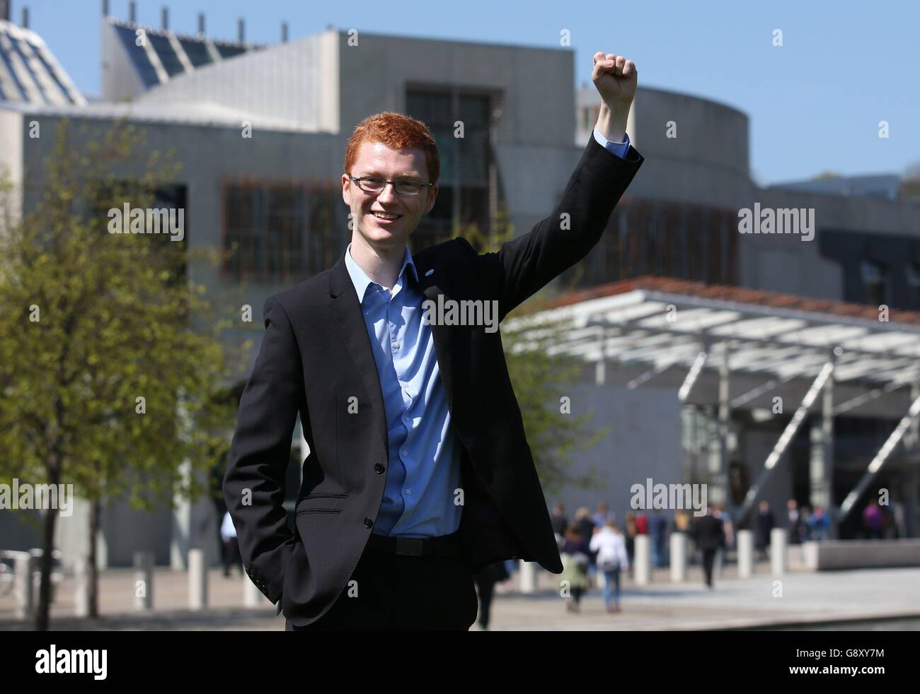 Newly elected Green MSP Ross Greer outside the Scottish Parliament ...