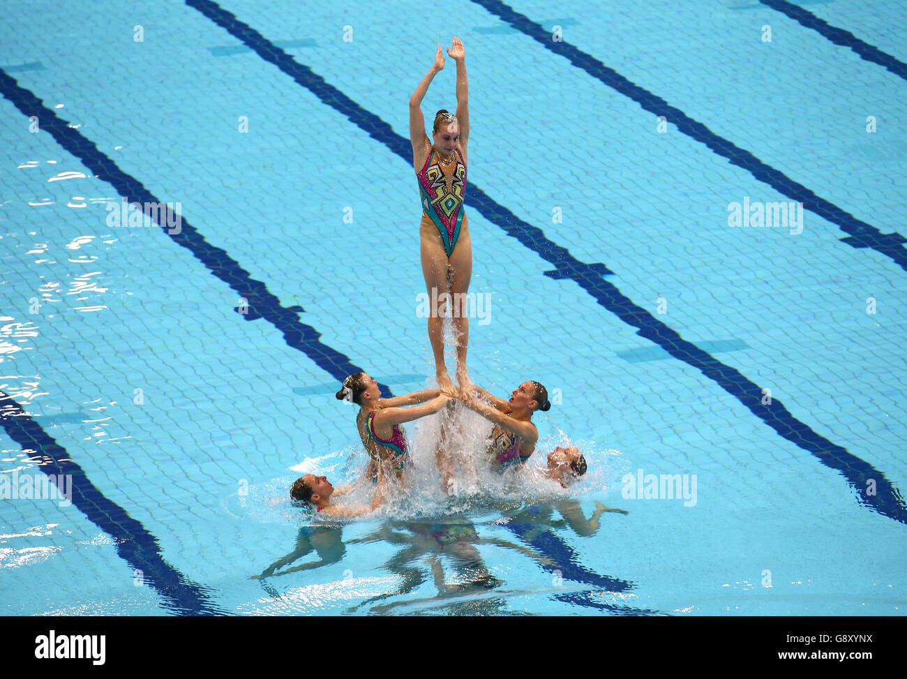 Gold medalist's in the team technical synchronised swimming Russia ...