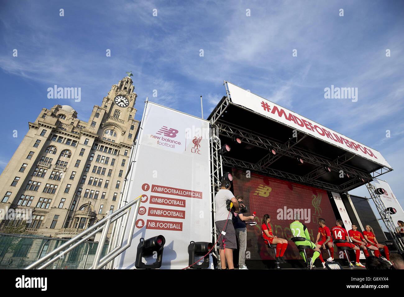 Liverpool reveal 2016-17 home Kit - Royal Liver Building Stock Photo ...