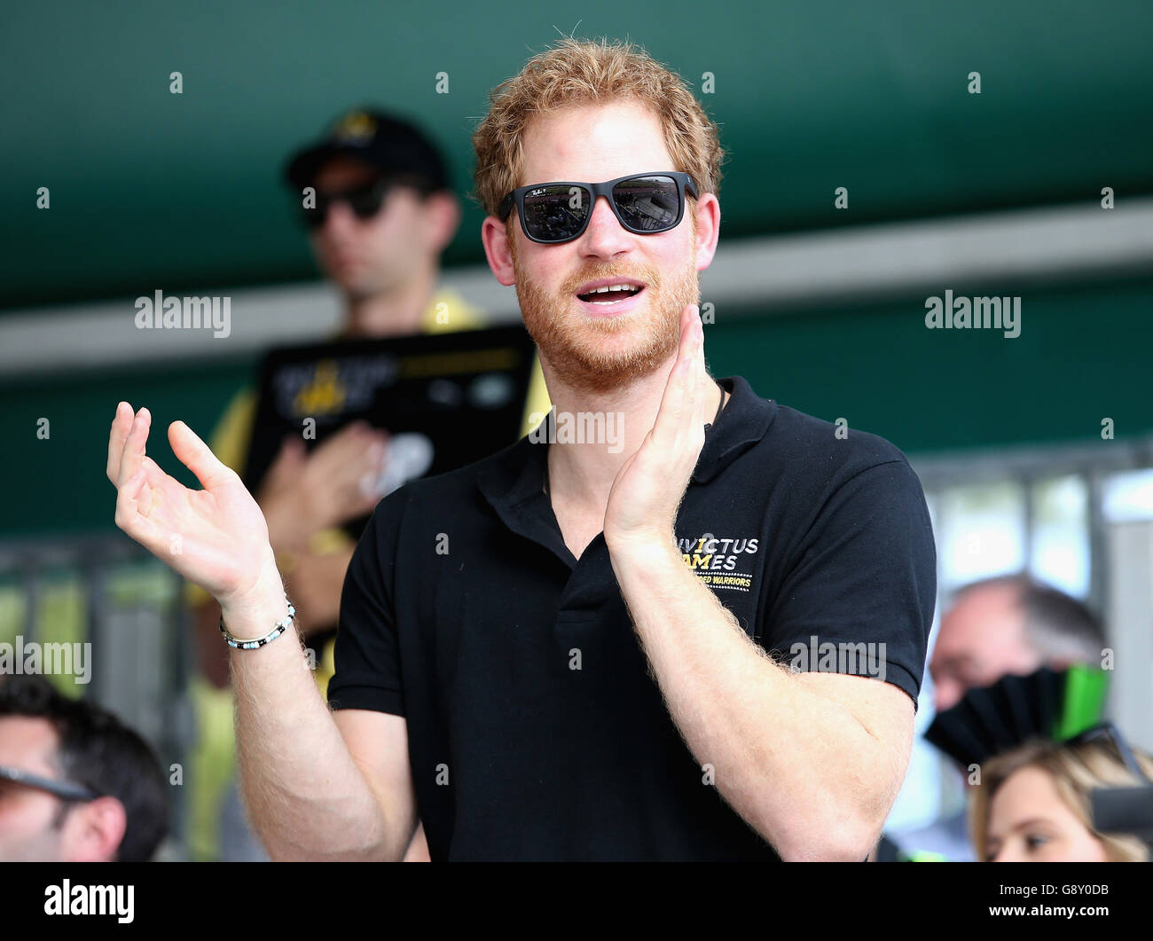 Prince Harry watches the Track and Field events at the Invictus Games ...