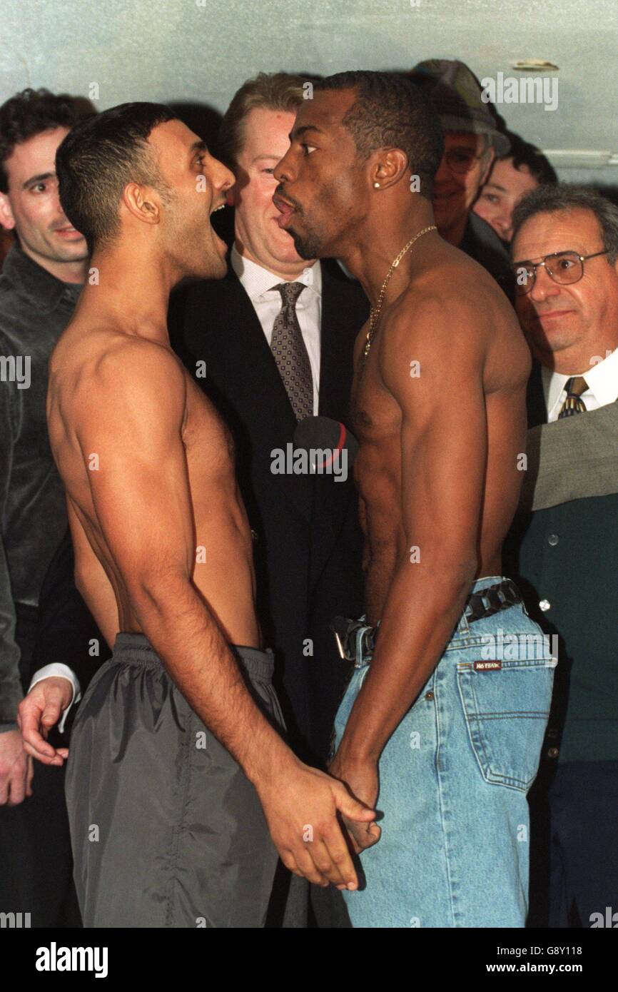 Boxing wbo world featherweight championship prince hamed kevin kelley pre fight hi-res stock ...