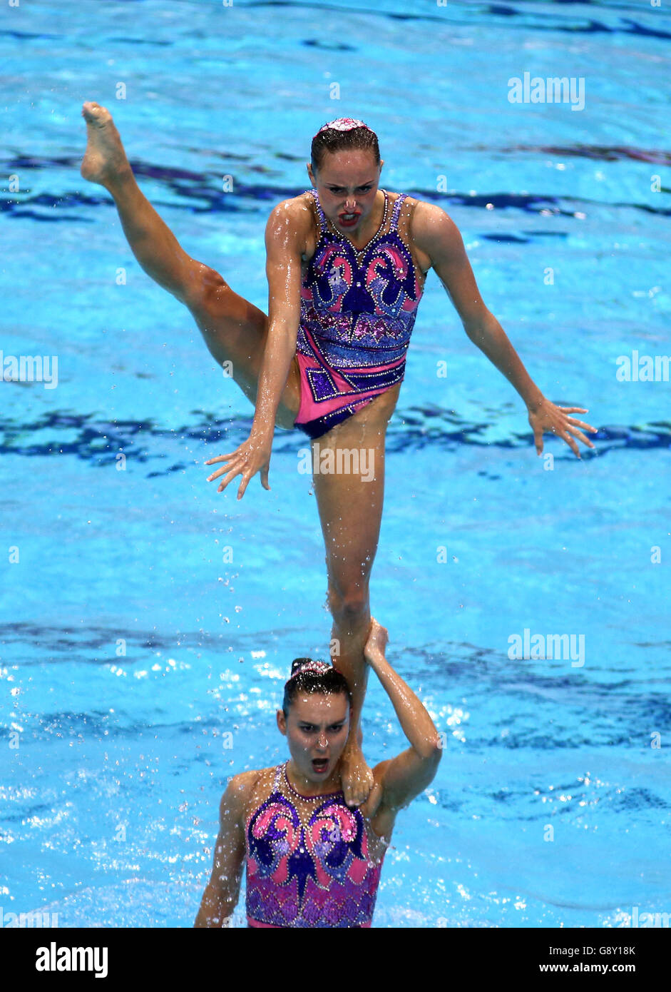 Ukraine compete in the Synchronised Swimming Team Free Preliminary ...
