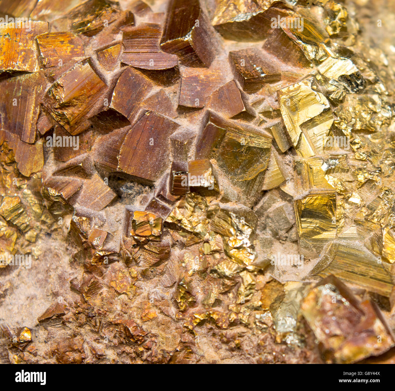 Iron Pyrite crystals background and texture Stock Photo - Alamy
