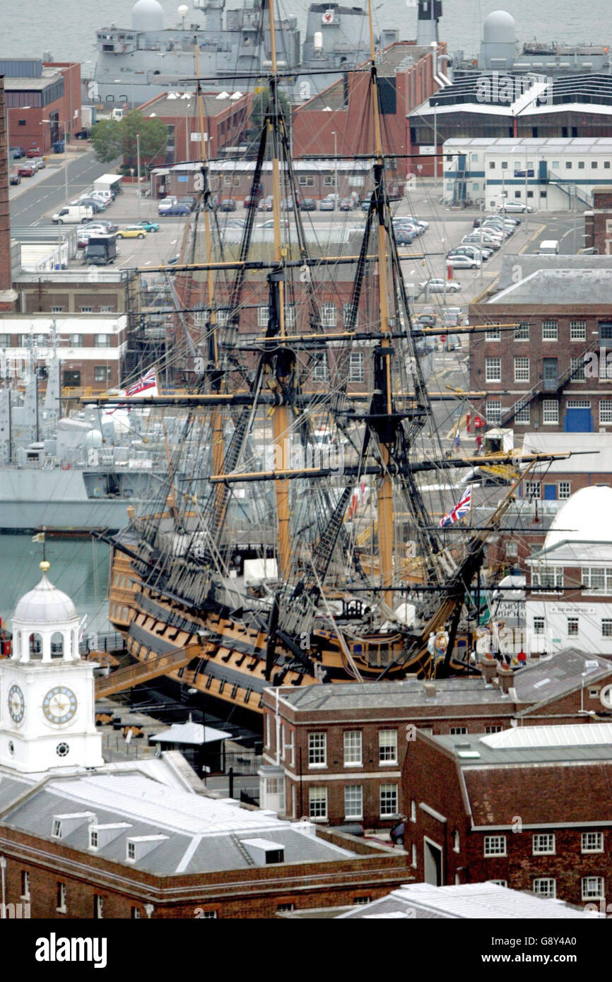 A view of HMS victory in the naval dockyard in Portsmouth Friday 14 ...