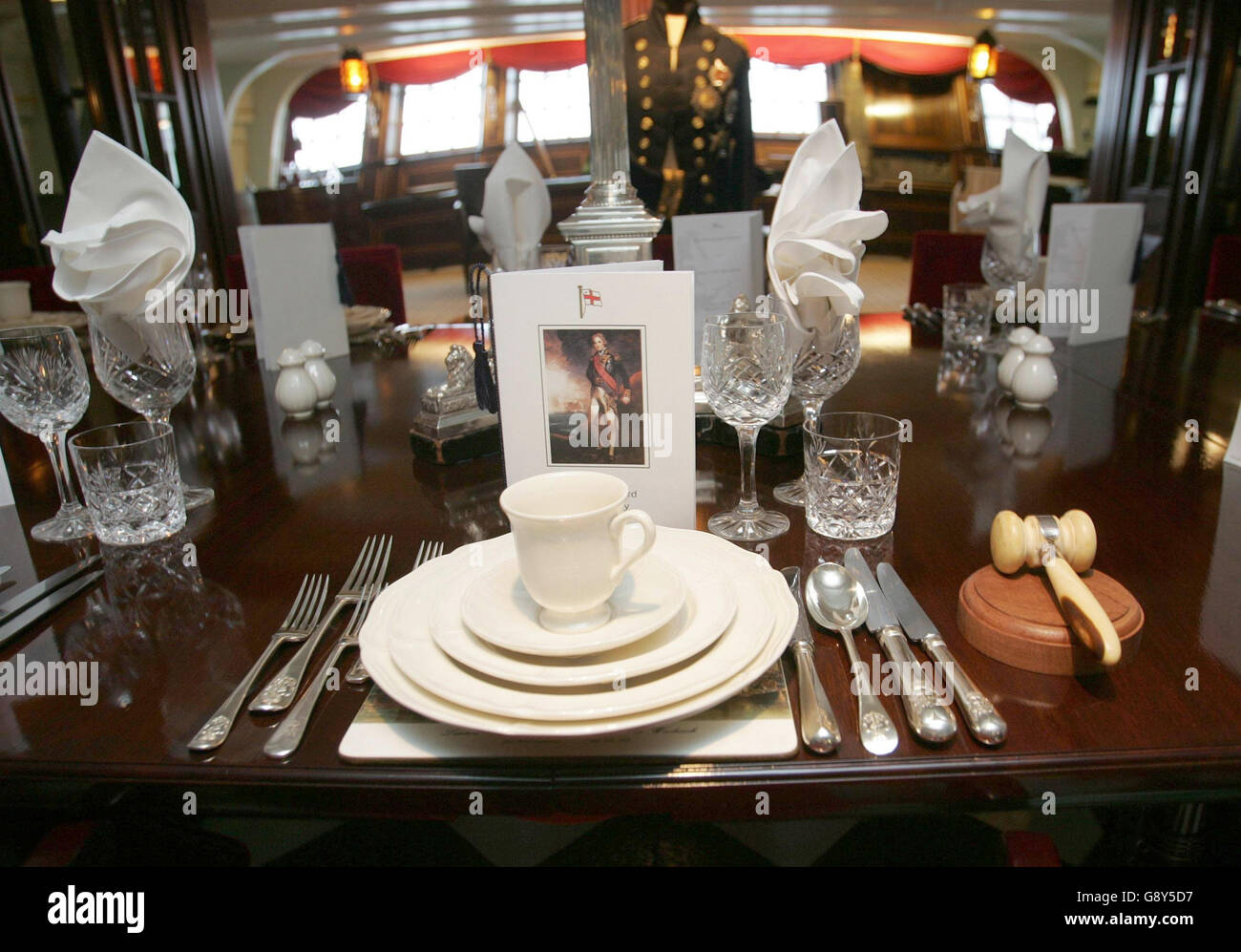 A classic dinner service as would have been used by Admiral Lord Nelson ...