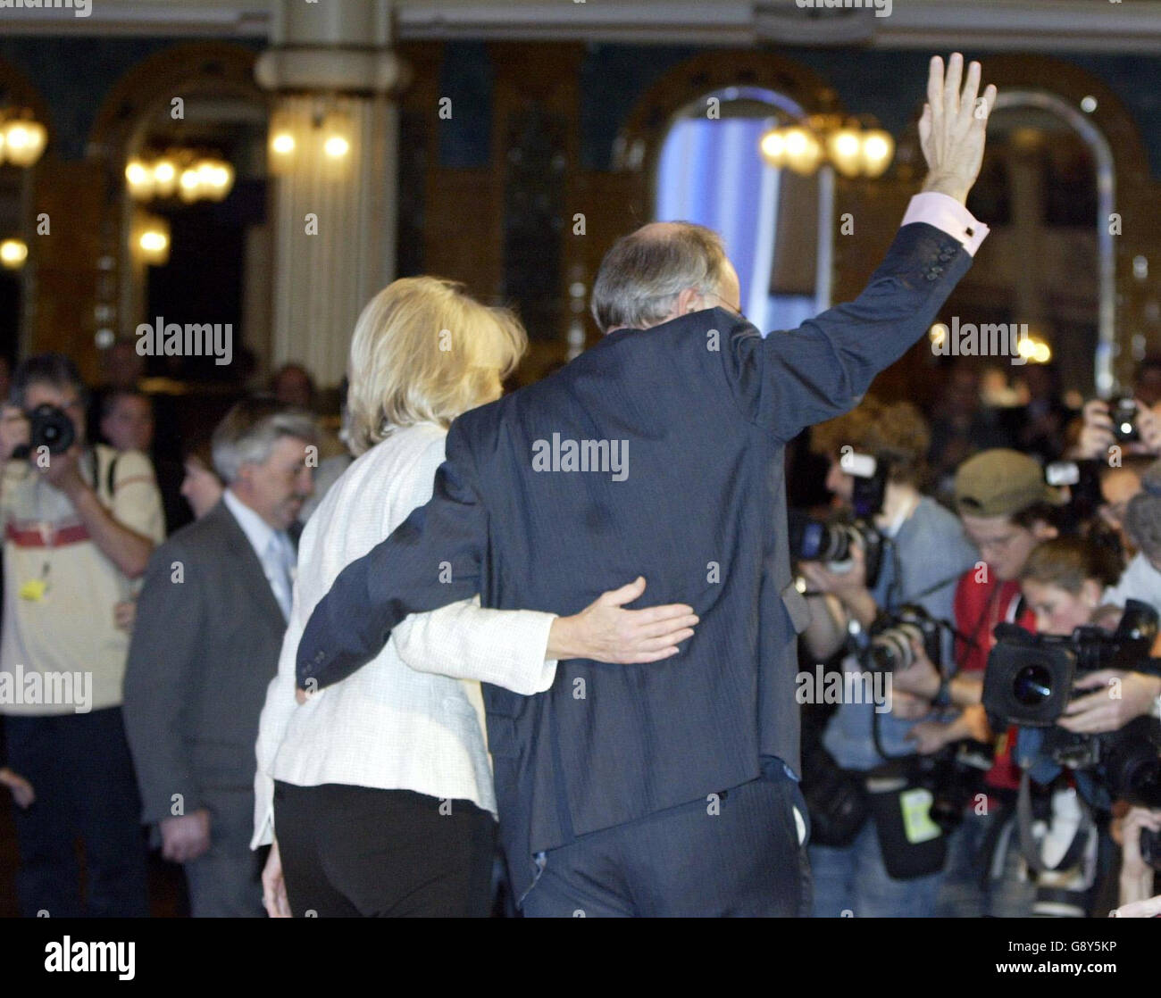 Conservative leader Michael Howard and his wife Sandra following his ...
