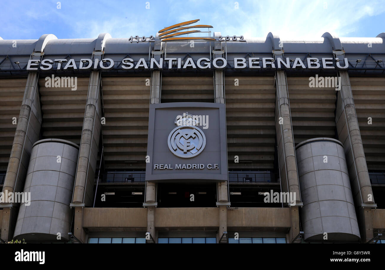 A general view of the Santiago Bernabeu before the UEFA Champions ...