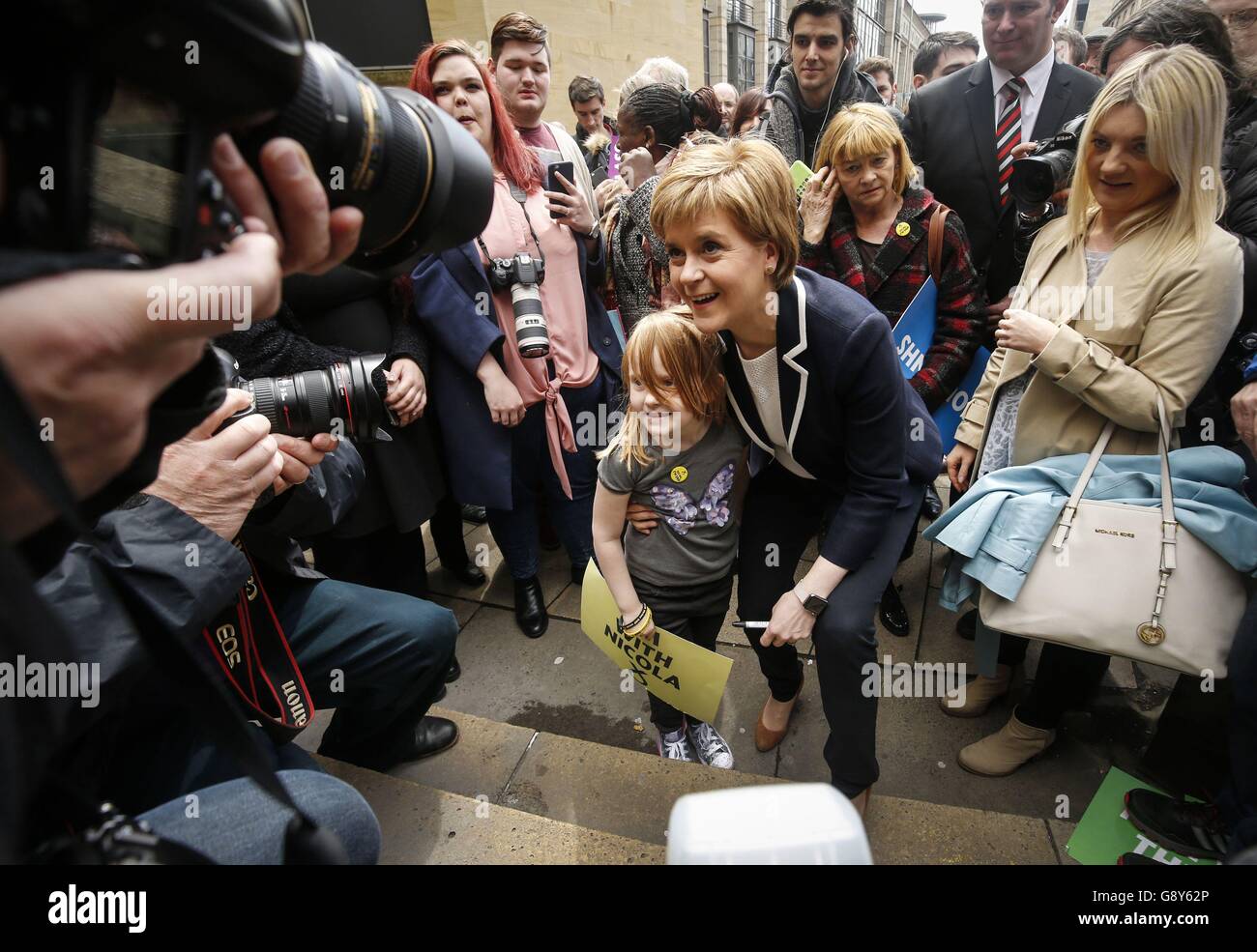First Minister and SNP leader Nicola Sturgeon attends an SNP campaign ...