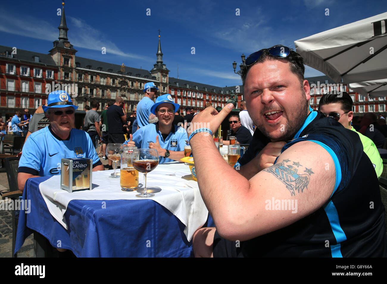 Manchester City fan Richard Mellor and friends in Madrid ahead of the ...