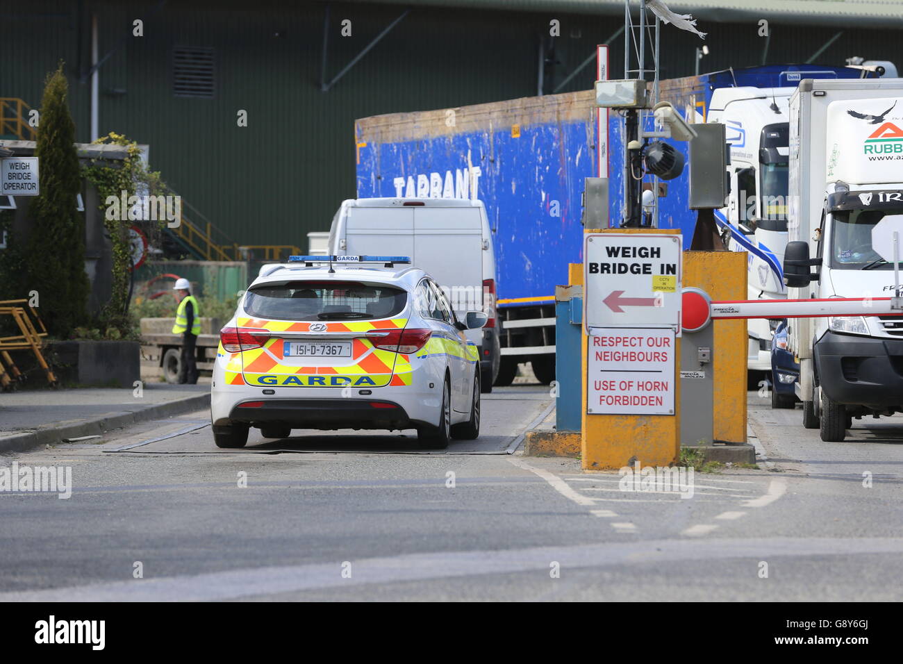 Garda at the Greenstar recycling facility in Bray, County Wicklow ...