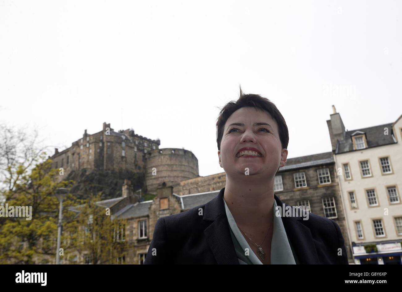 Scottish Conservative leader Ruth Davidson arrives to give a press ...