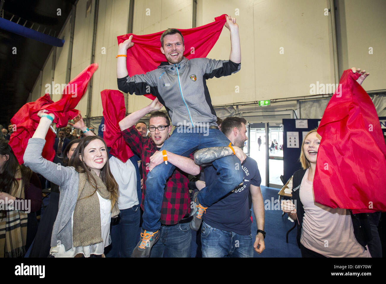 Gerry Carroll of People Before Profit Alliance celebrates after being ...