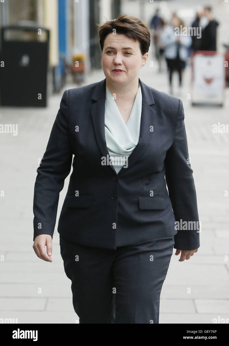 Scottish Conservative leader Ruth Davidson arrives to give a press ...