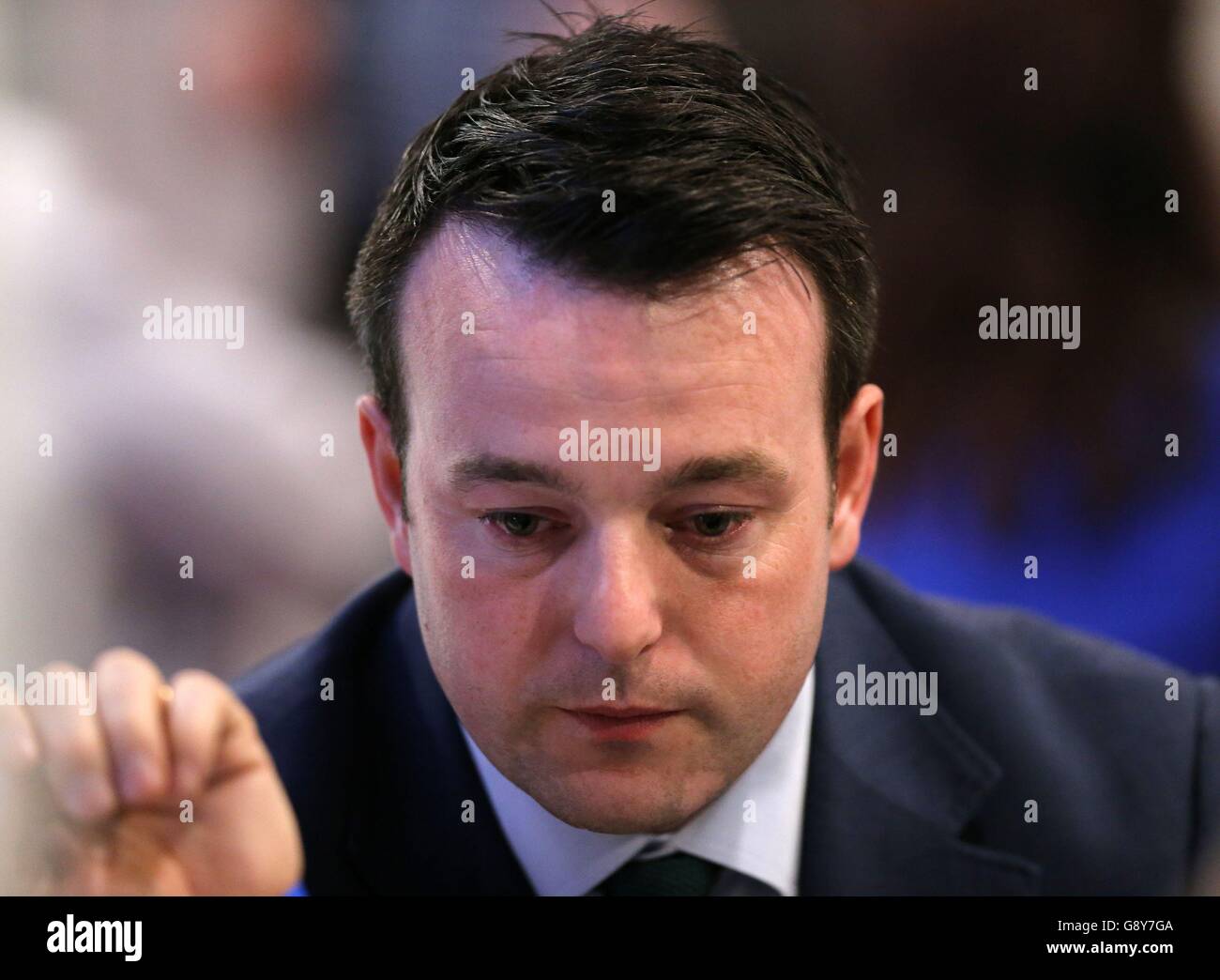 SDLP Leader Colum Eastwood at the Foyle Arena in Londonderry, as ...