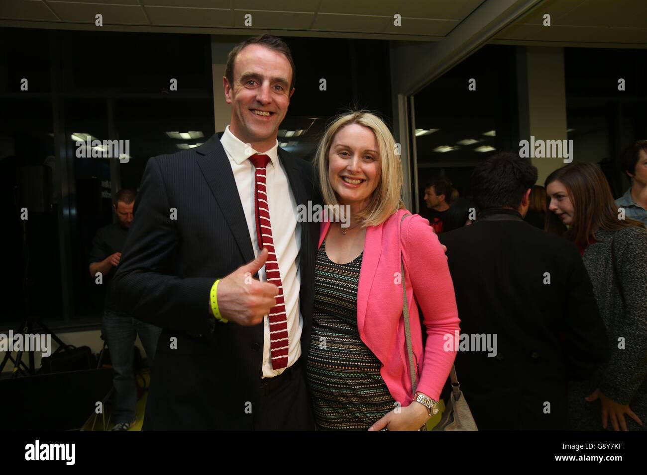 The SDLP's Mark H Durkan and his wife Anne celebrate his election at ...