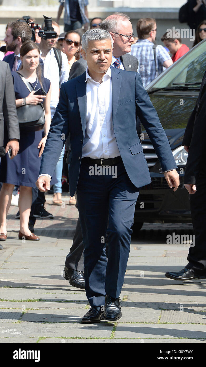 Newly elected Mayor of London Sadiq Khan arriving for his signing ...