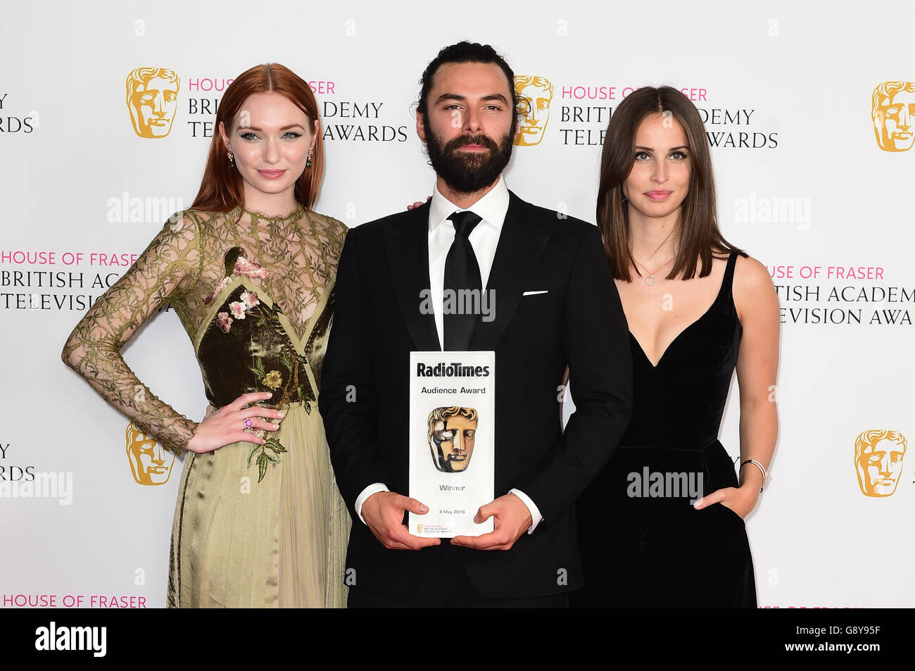 Eleanor Tomlinson (left) Heida Reed (right) and Adion Turner during the ...