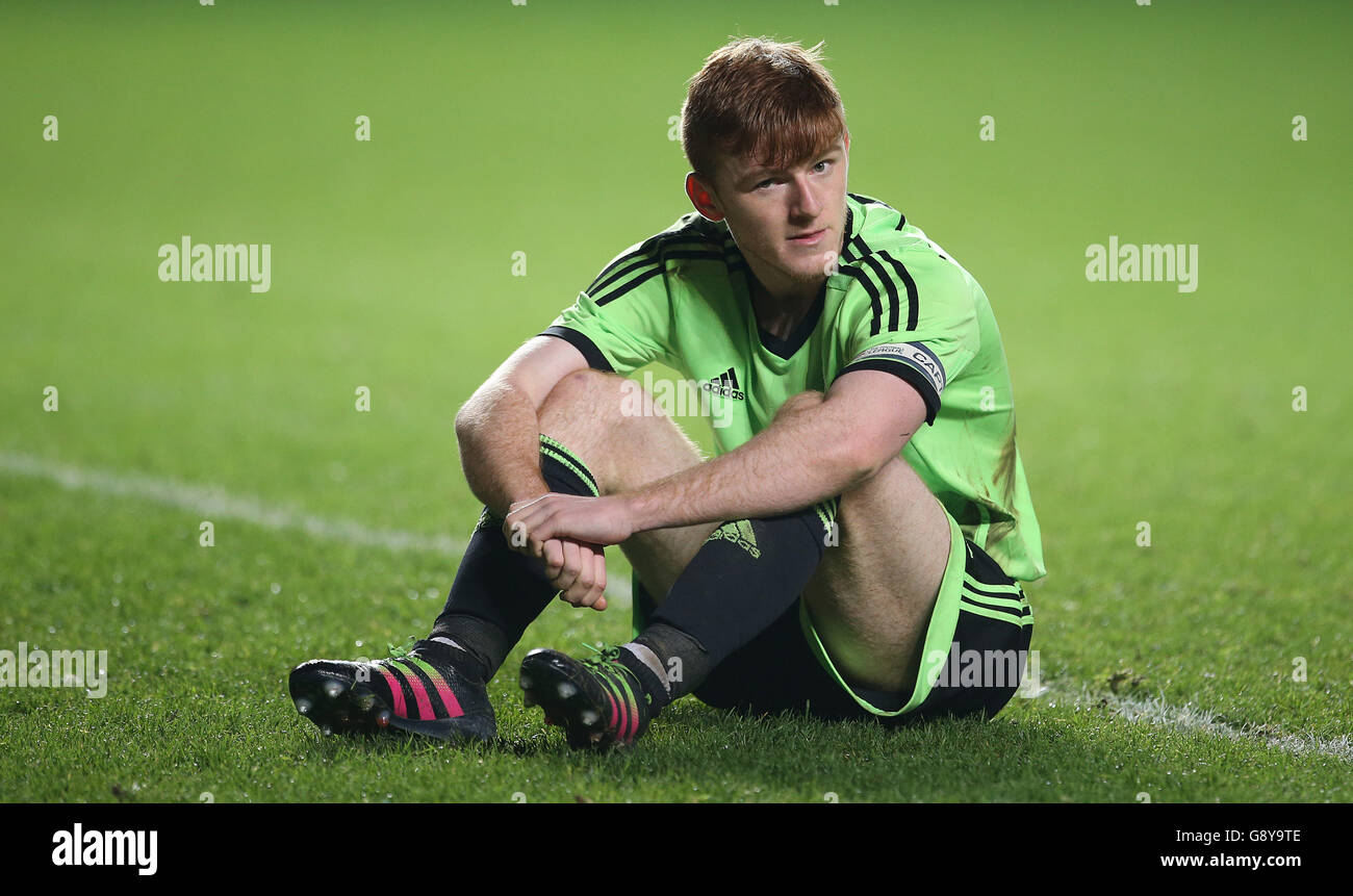Sheffield United Gordon Shea looks dejected after his shot his saved by ...